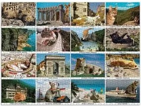Galison Puzzle Kočky na prázdninách / 1500 dílků / od 8 let