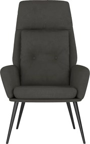 Relaxační křeslo tmavě šedé umělá broušená kůže 341282