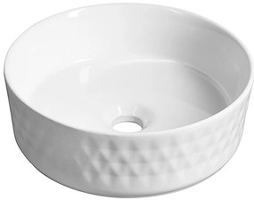 Isvea Isvea, ROMBO keramické umyvadlo na desku, průměr 36cm, bílá, 10NF67036