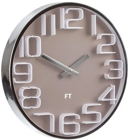 Designové nástěnné hodiny future time ft7010br numbers caffé latte 30cm