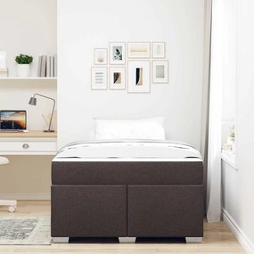 Rám postele s matrací Tmavě hnědá 120 x 190 cm textil 3399176