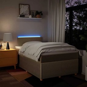 Box spring postel s matrací krémová 120x190 cm textil 3289693