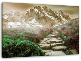 Obraz na plátně Hory s mlhou - 100x70 cm