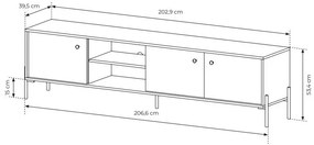 TV stolek/skříňka Scandia 203 3D (dub scandi + jedlička scandi). 1071389