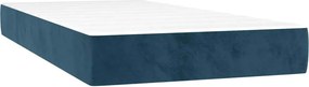 Box spring postel s matrací tmavě modrá 100x200 cm samet 3129439
