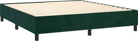 Box spring postel s matrací a LED tmavě zelená 180x200 cm samet 3136260