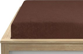 Froté prostěradlo BASIC tmavě hnědé 90 x 200 cm