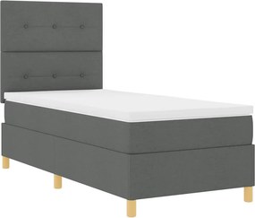 Postel s boxspringem s čelo Tmavě šedá 80 x 200 cm textil 3339575