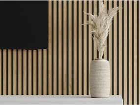 Mexen Lam-F, akustické stěnové lamely 275 × 30 cm, plstěný podklad 8 mm, technická dýha, borovice klasická, S105-275307-3015-012