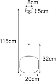 Závěsné světlo Kaja FABIO K-5871 bílé sklo 1xE27 20 cm