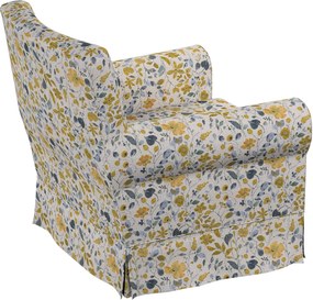 Potah na křeslo IKEA Ektorp Jennylund barva žlutá látka pletený vzor, vzorované