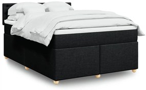 Box spring postel s matrací černá 140x200 cm textil 3286719