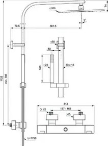 Ideal Standard - Sprchový set s termostatem, 30x30 cm, chrom