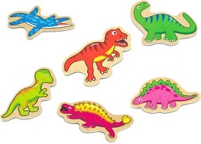 Dřevěné magnetky Dinosauři / Magnetická hra / 20 ks / dřevo, kov