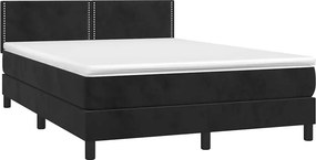 Box spring postel s matrací černá 140 x 190 cm samet 3141241