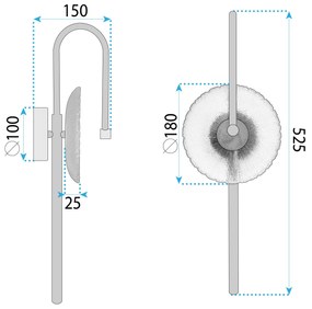 Toolight Toolight, LED nástěnné svítidlo 53x18cm, 3W, 3000K, LHJ072-W, zlatá matná, OSW-50032