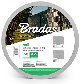 Bradas Stínící fólie na plot 4,75cm x 50m Light grey 1200g/m2