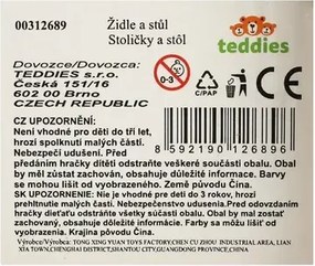 TEDDIES Nábytek pro panenky - stůl a židle s doplňky / Plast / 3 barvy