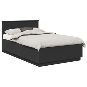 Rám postele s čelo Černá 135 x 190 cm Kompozitní dřevo 3408174