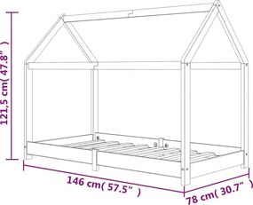 vidaXL Rám dětské postele masivní borovice 70 x 140 cm [283349] Barva: Hnědá