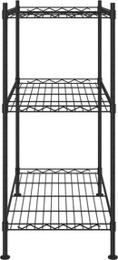 Úložný regál 3 police 60 x 35 x 76 cm černý 150 kg 324620