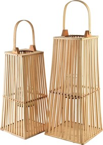 Proutěná lucerna LUCIE Natural 26,5x57 cm hnědá