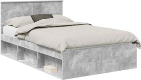 Rám postele s čelo Beton 120 x 200 cm Masivní borové dřevo 3410621