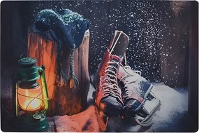 Vánoční rohožka se zimním zátiším 38 × 58 cm