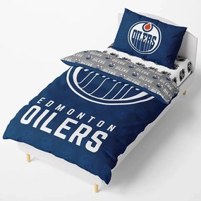 Hokejové ložní povlečení NHL Edmonton Oilers - motiv Shields - 100% bavlna renforcé - 70 x 90 cm + 140 x 200 cm