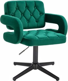 LuxuryForm DESIGN Otočná židle ADRIA VELUR na černém kříži - zelená