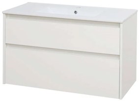 Mereo, Opto, koupelnová skříňka s keramickým umyvadlem 101 cm, bílá CN912