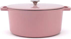 Elmich Smaltovaný litinový hrnec Ember 28 cm - růžová