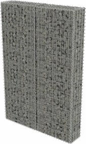 Gabionová zeď s víky z pozinkované oceli 100 x 20 x 150 cm 143579
