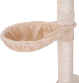 PawHut škrabadlo stropní, H230-260 cm, výškově nastavitelný strom pro kočky, stabilní, béžový