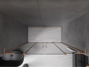 Mexen Velar L Duo, posuvné sprchové dveře do otvoru 180 cm, 8mm šedé sklo, měděná matná, 871-180-003-42-65