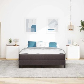 Postel s boxspringem Tmavě hnědá 140 x 190 cm textil 3398489