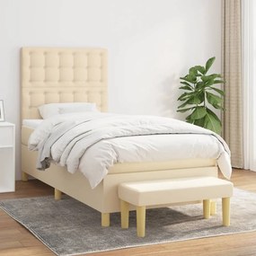 Box spring postel s matrací krémová 90x190 cm textil 3137442
