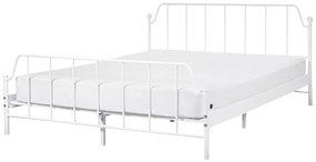 Kovová postel 160 x 200 cm bílá MURESSAC Beliani