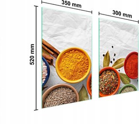 Skleněná Ochranná Deska Do Kuchyně 65x52 Koření
