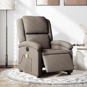 Elektrické masážní polohovací křeslo taupe textil 3204160