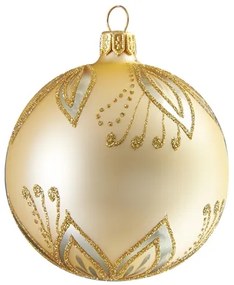 Vánoční koule zlatá dekor lístky