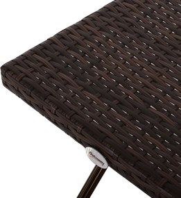 Skládací zahradní stolek Outsunny z poly ratanového materiálu - kávový stolek, stolek pro pohovku, stolek na balkon, zahradní stůl, stůl na čaj, náby…