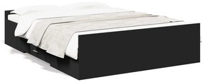 Rám postele se zásuvkami černý 120 x 200 cm kompozitní dřevo - Default Title