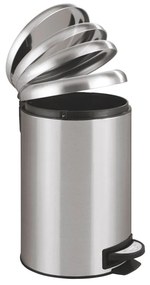 Pedálový odpadkový koš ve stříbrné barvě Wenko Leman, 12 l