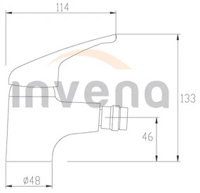 Invena Perea, bidetová baterie, chromová, INV-BB-05-001-Q