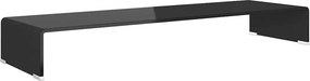 TV stolek / podstavec na monitor sklo černý 100x30x13 cm 244139