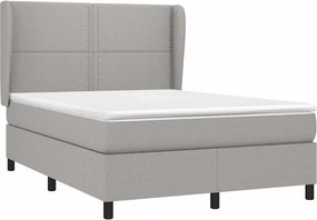 Box spring postel s matrací světle šedá 140 x 200 cm textil 3127885