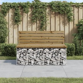 Zahradní lavice gabionový design 103 x 70 x 65 cm borové dřevo