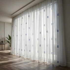 Voálová záclona s geometrickým designem metraž Ervi 1160