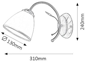 Rabalux Aletta nástěnné svítidlo max. 1x40W, E14 , IP20 , bronz